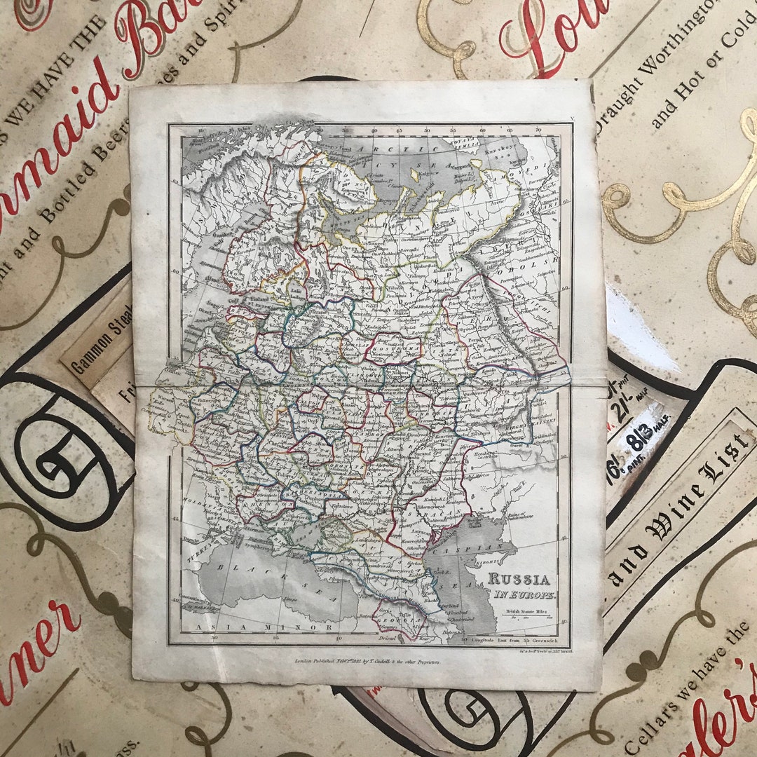 Antique Map of Russia in Europe 1831 - Etsy