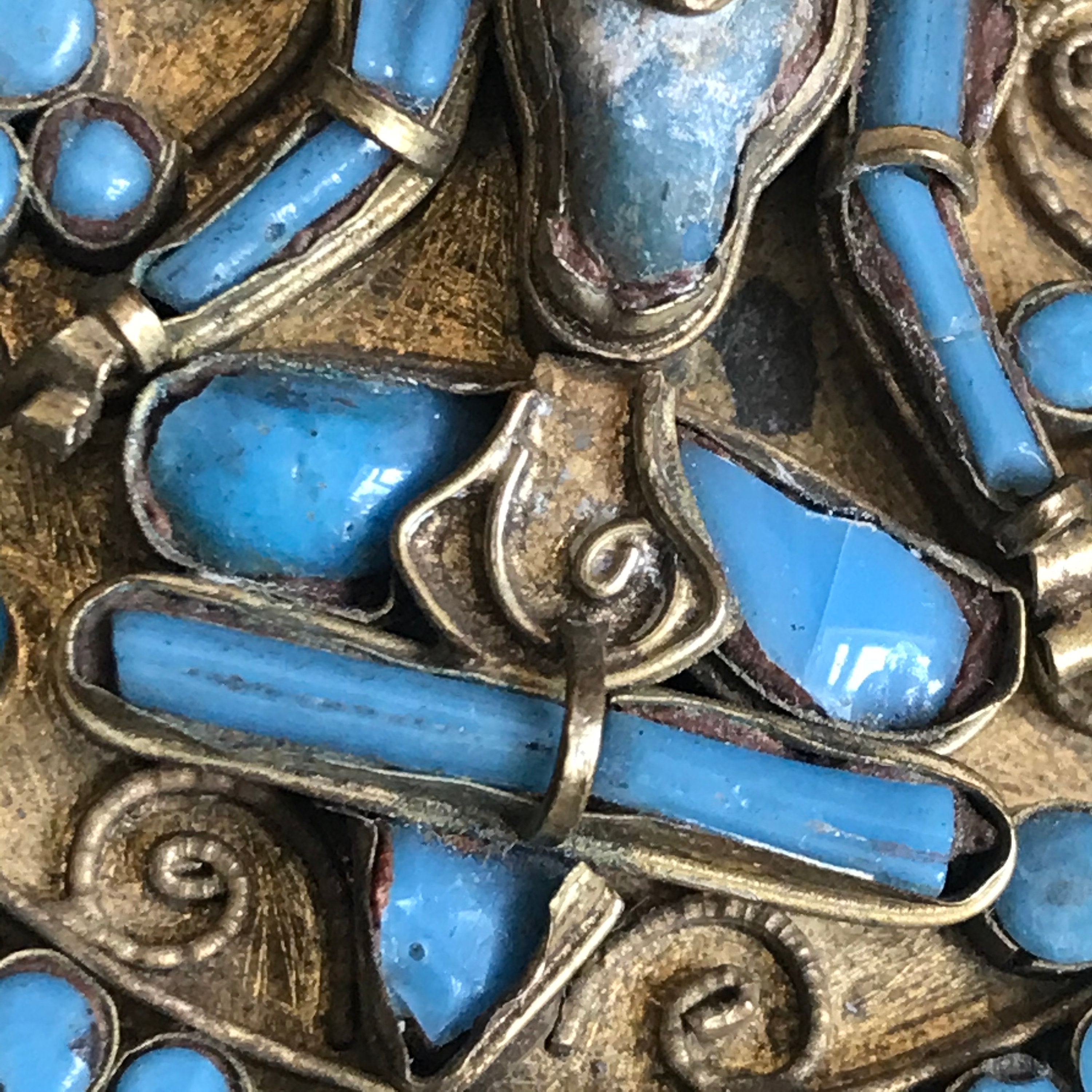 Antique Tibetan Buddhist Pin Brooch Turquoise Sitting Buddha | Etsy