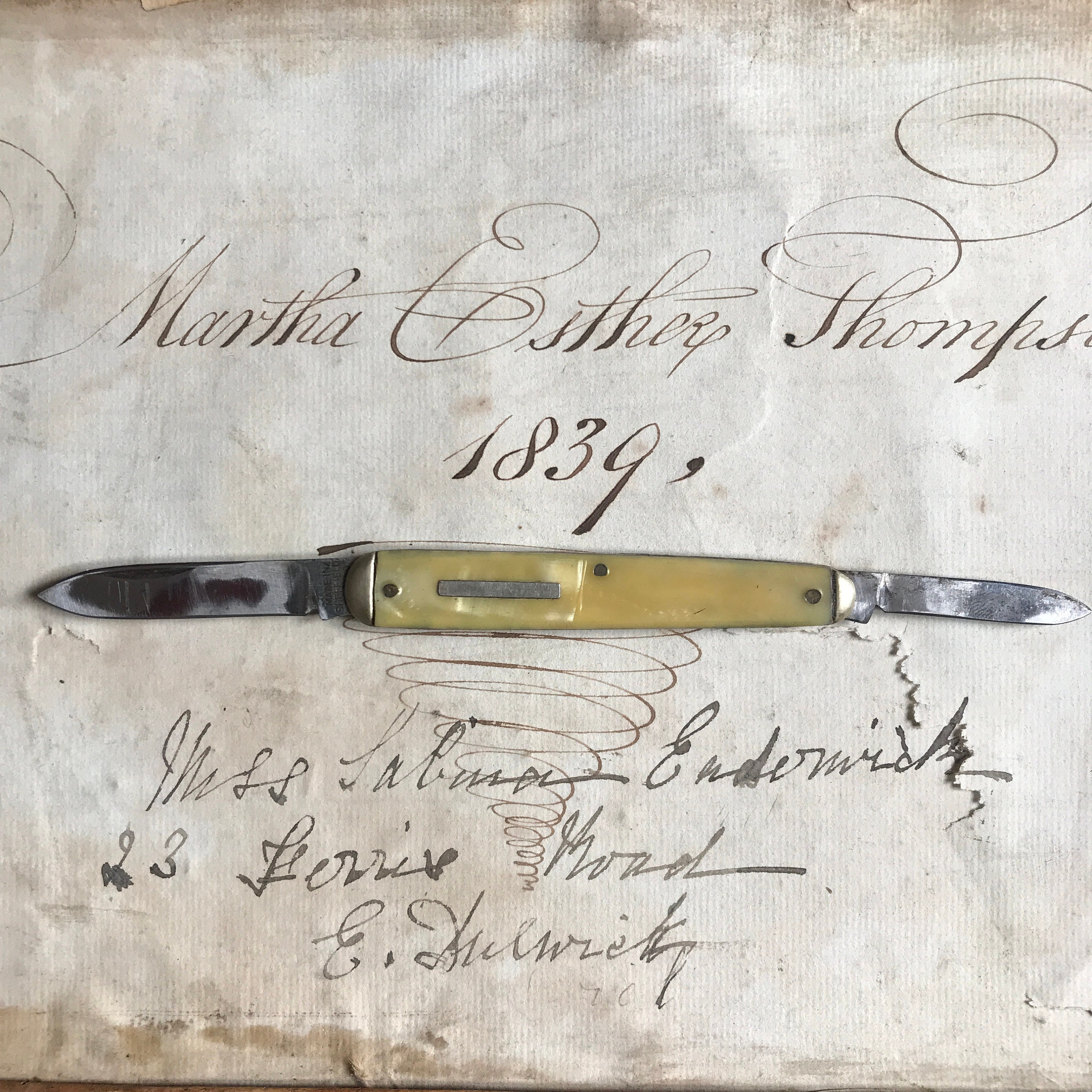 Antique Penknife - Quill Knife, Pipe - Sheffield, England - Etsy