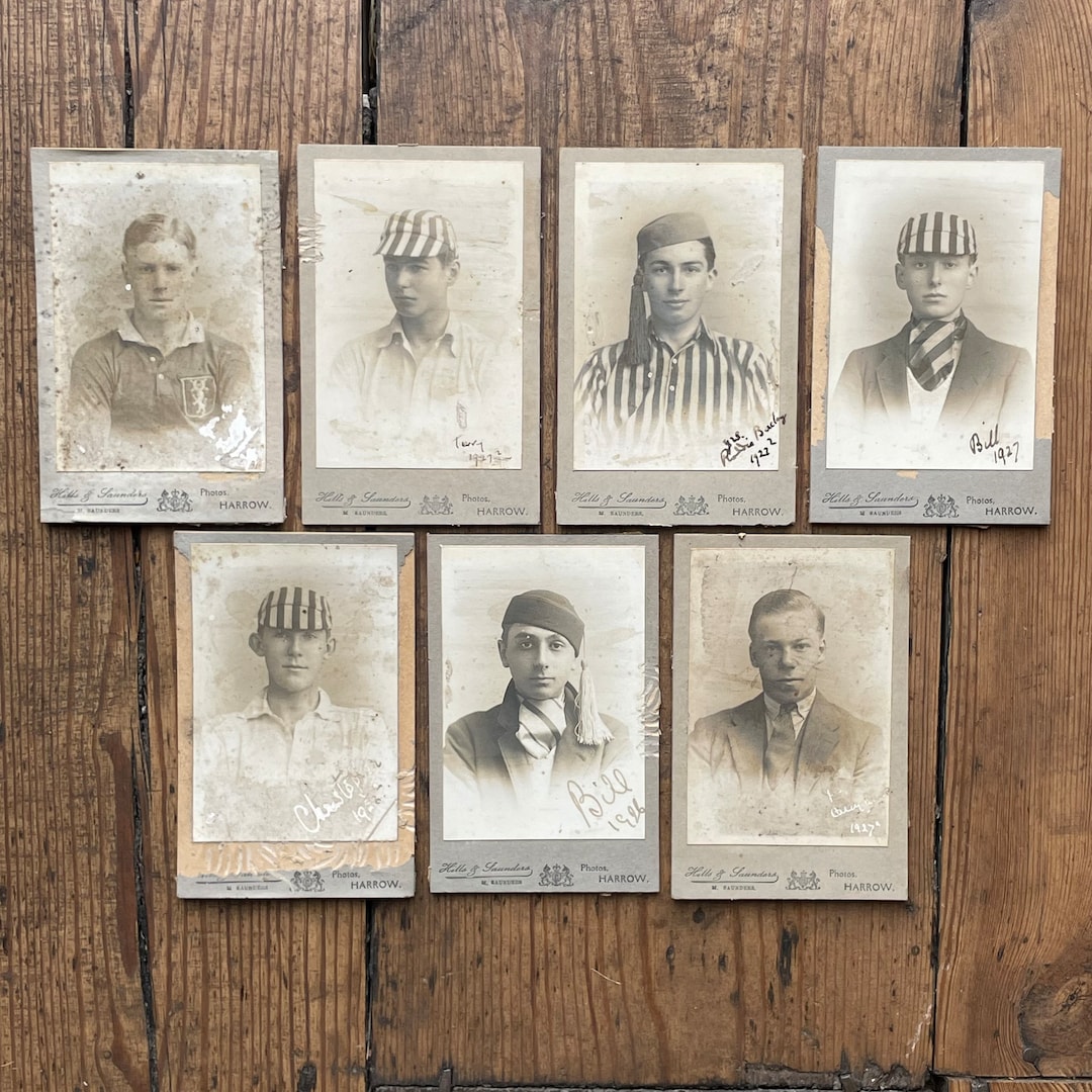 Antique Set of 7 Photographs by Hills & Saunders - Harrow School Boys ...