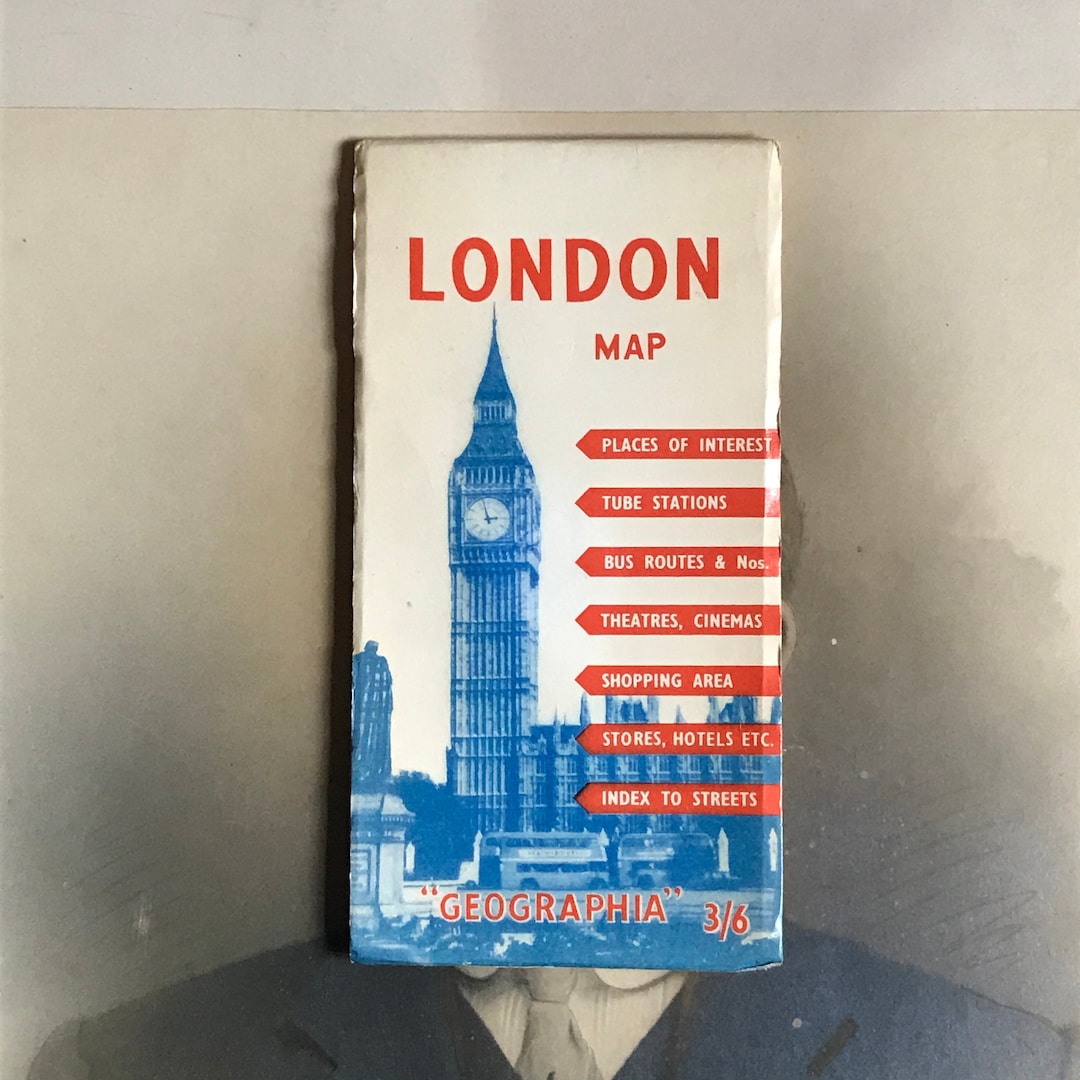 Antique Map Book - Geographia London Map - C1950s - - Etsy