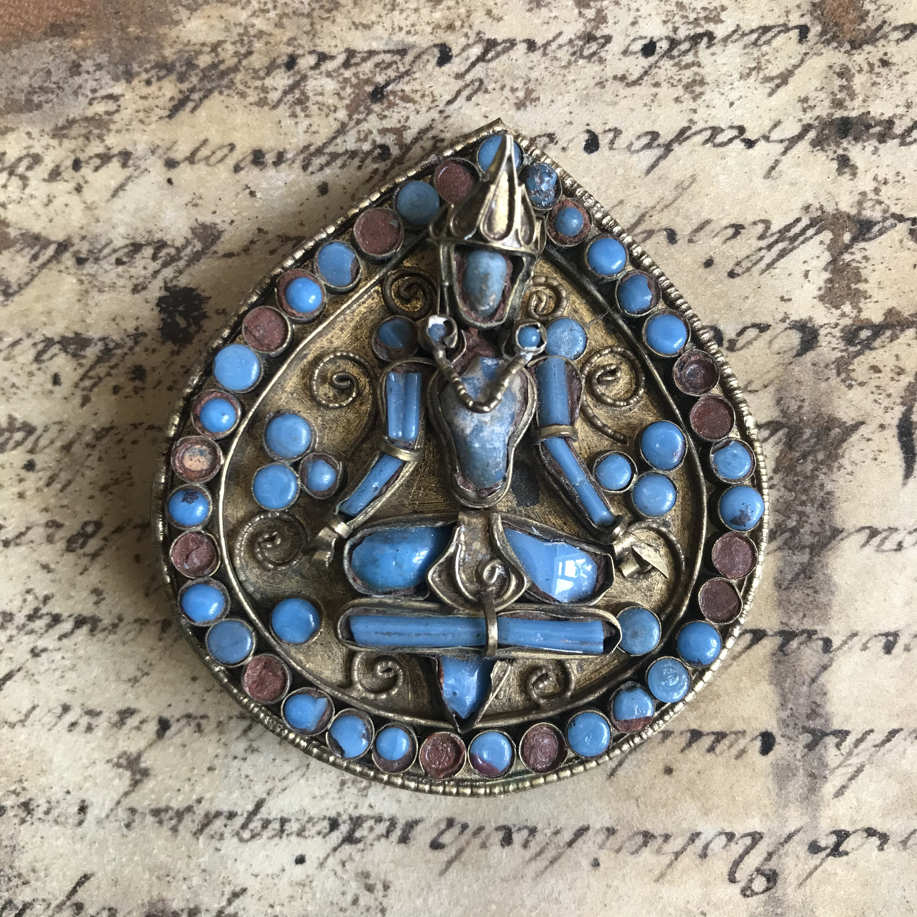 Antique Tibetan Buddhist Pin Brooch Turquoise Sitting Buddha | Etsy