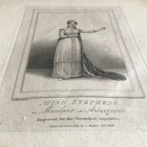 Antique Print - Miss Stephens as Mandane in Artaxerxes - London, 1813 ...