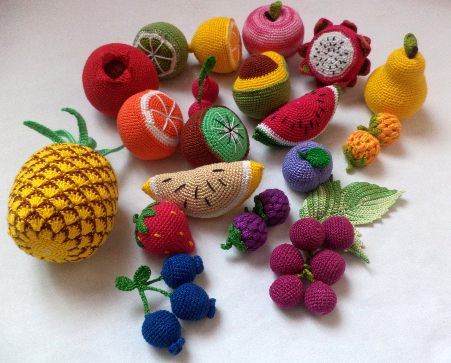 Häkeln spielen Essen Set 20 Stück häkeln Gemüse und Obst so | Etsy