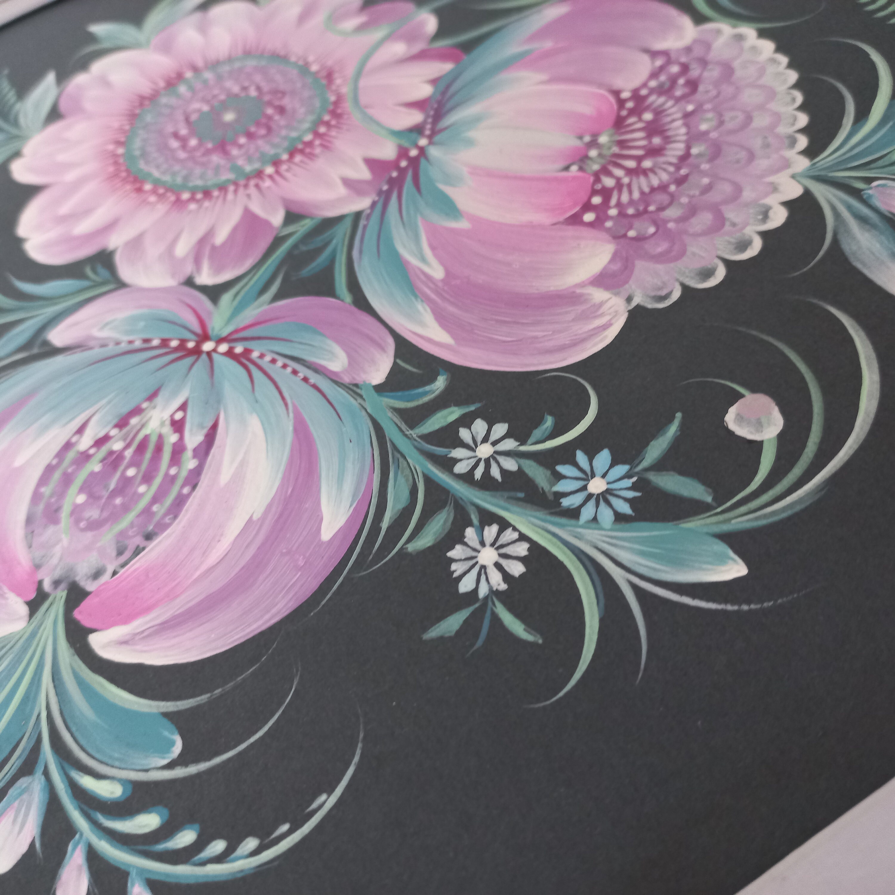 Original PAINTING 16x12 on Hard Paper Framed in Passepartout With Blue ...