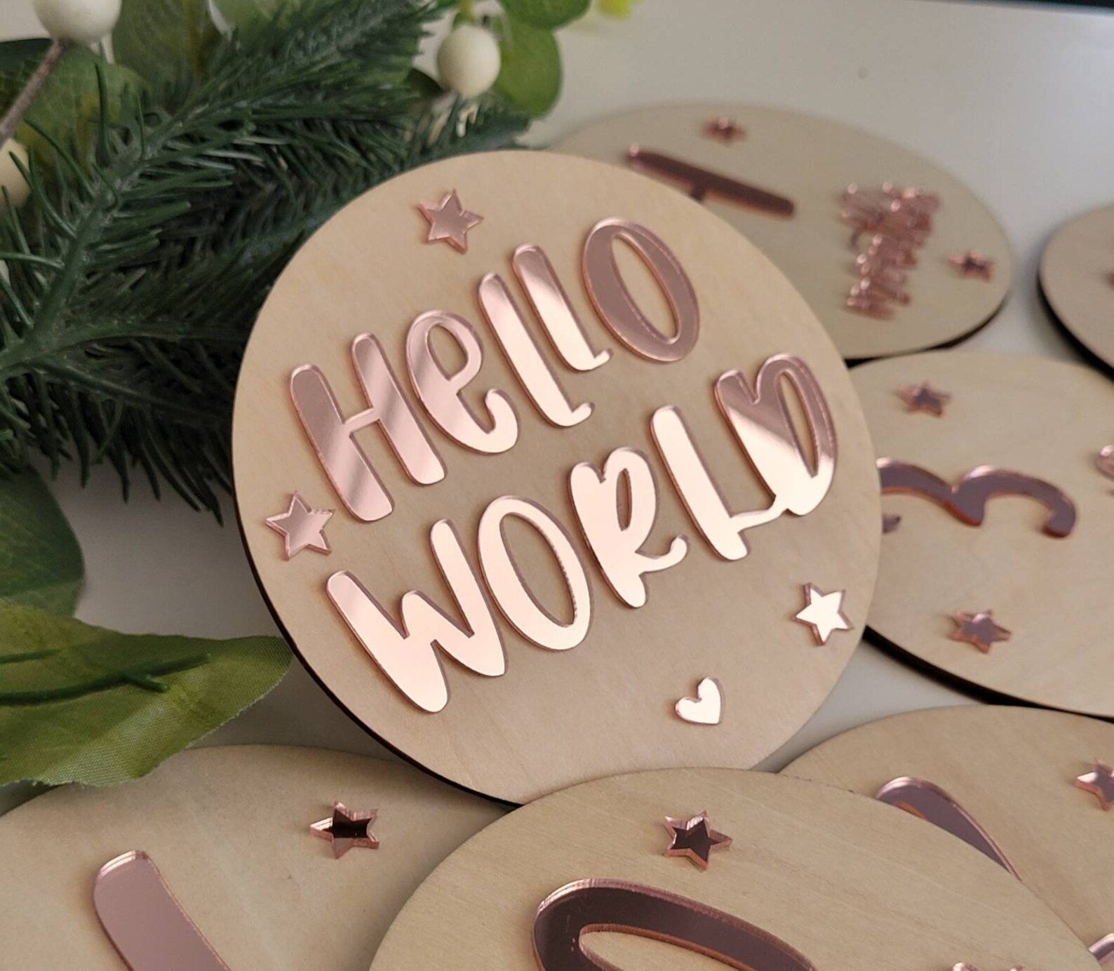 Baby Milestones Disc/ Cards With Rose Gold Acrylic Newborn - Etsy Australia