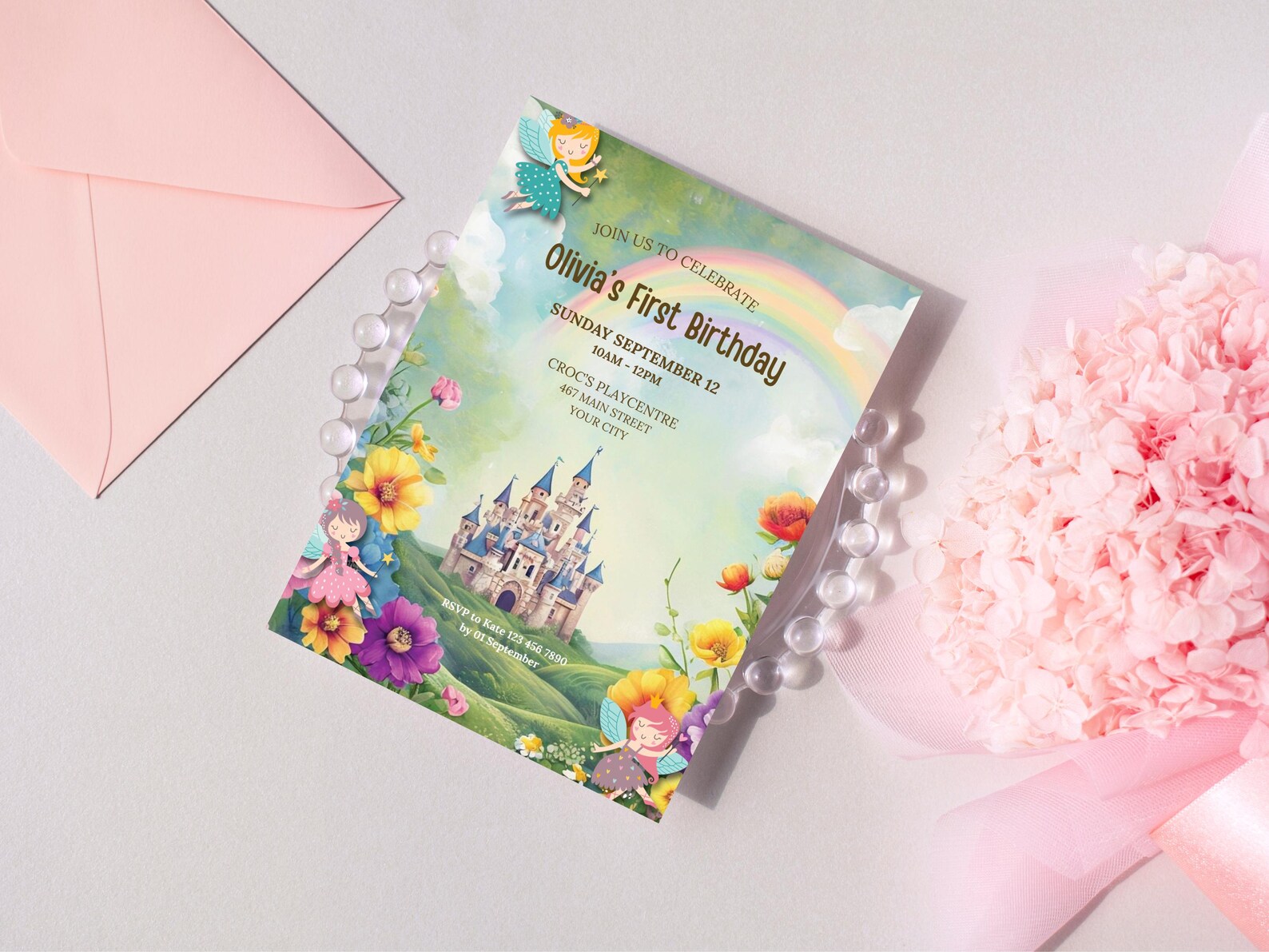 Enchanted Fairy Garden Birthday Invitation | Whimsical Floral Princess ...