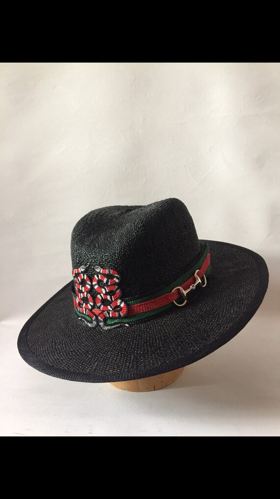 Black Staw Snake Fedora Handcrafted Hat - Etsy