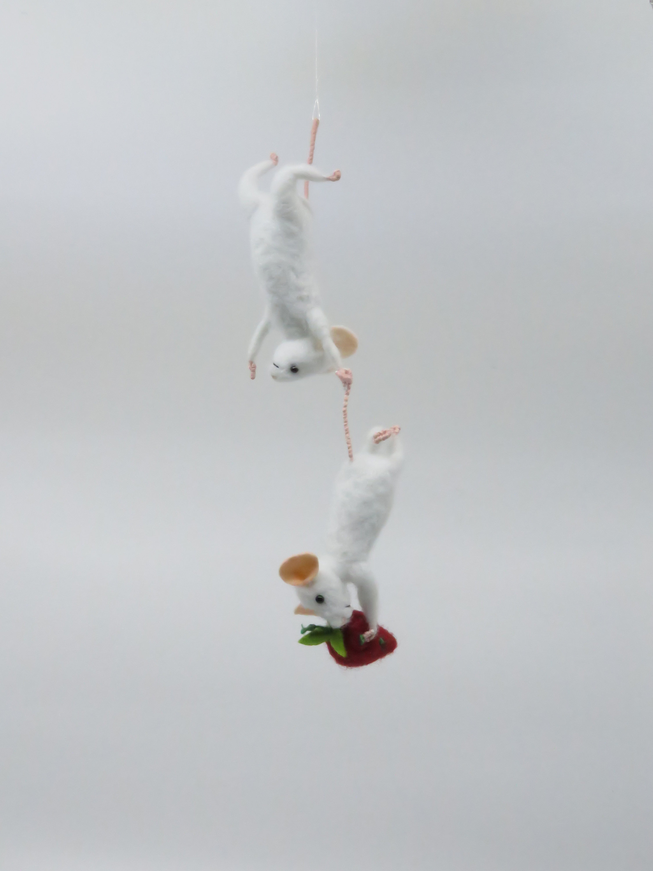 White Mice in Felted Wool Stitched by Hand. - Etsy UK