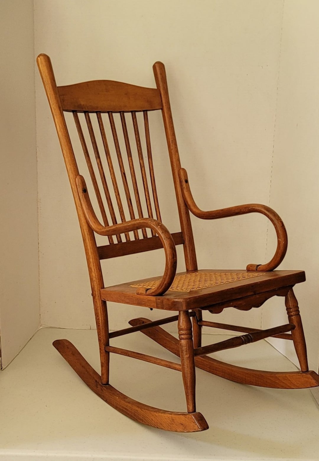 Children's Antique Early 1900's Wood Rocking Chair, Child's Wood Rocker ...