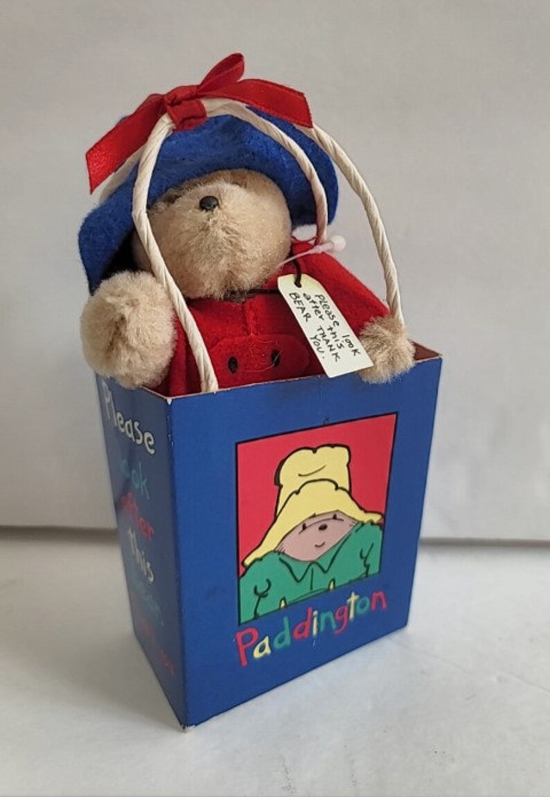 Paddington Bear 5 Miniature in Gift Bag, 1998 Eden Toys Miniature 5 Paddington Bear With Tag in ...