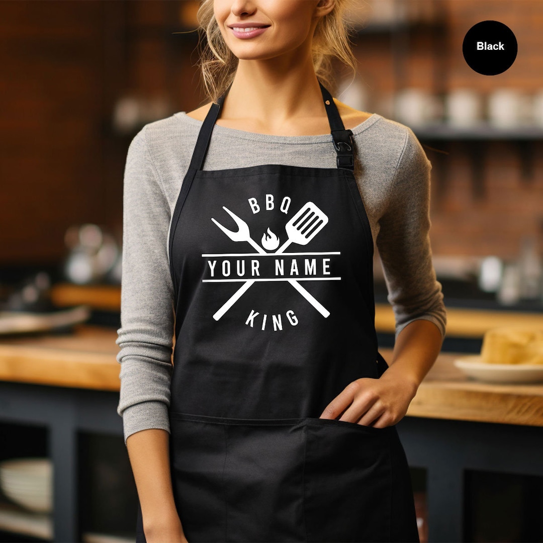 Custom BBQ Apron, Apron for Men, Personalized BBQ Gift Apron, Father's Day Gift, Gift for ...