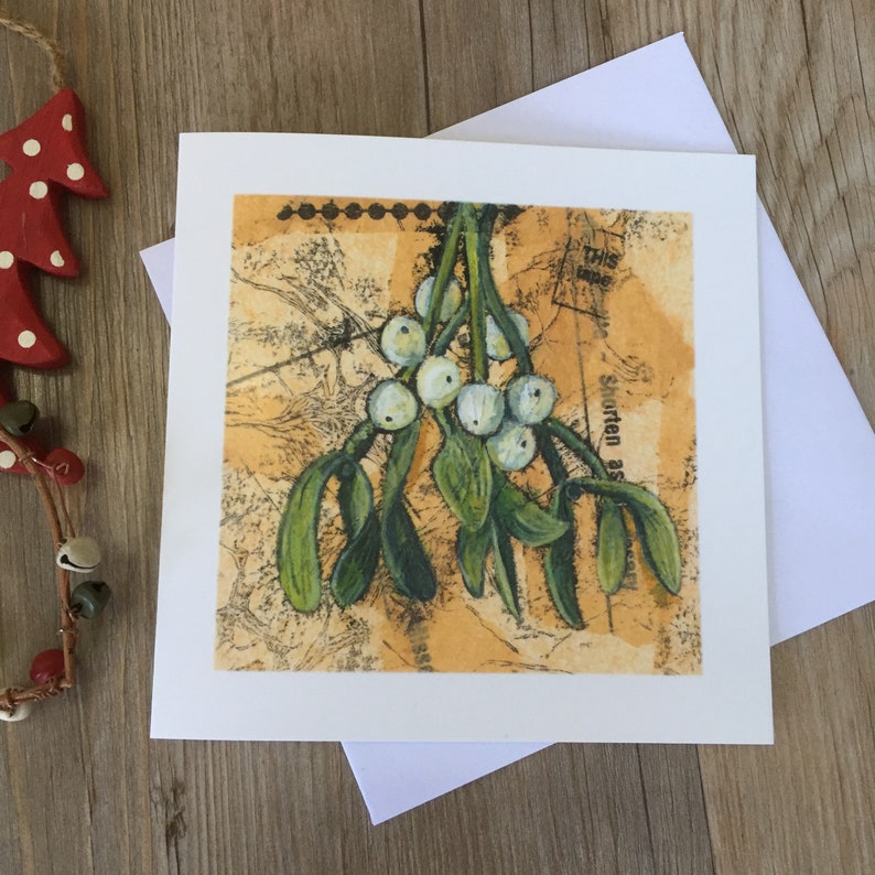 Mistletoe Christmas Card - Etsy