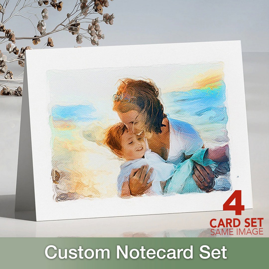 Personalized Card Set: Family Portrait From Your Photo - Handmade Cards ...
