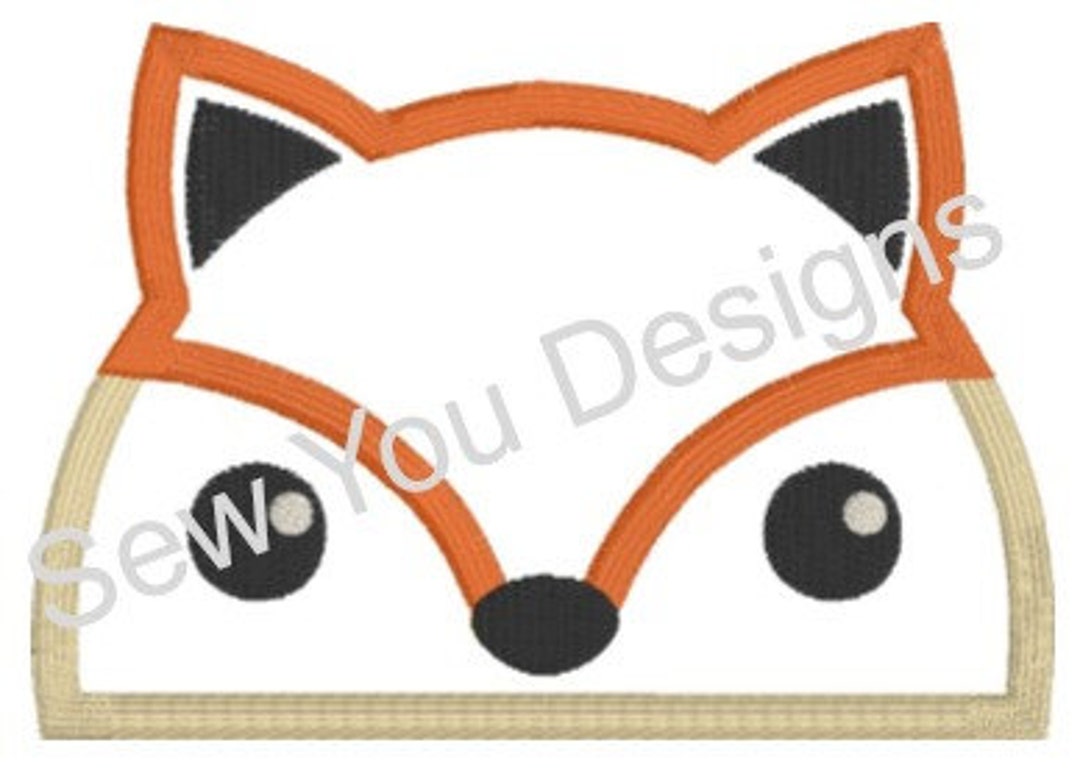 Fox Applique and Embroidery Design, Machine Embroidery, Instant Digital ...