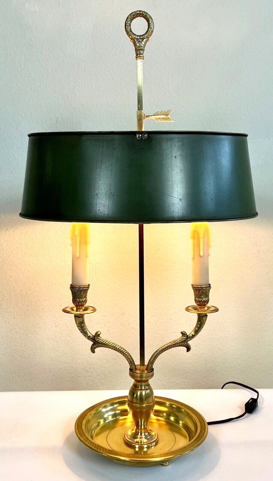 1950s Norman Perry Brass French Bouillotte 2-candlestick Table Lamp ...