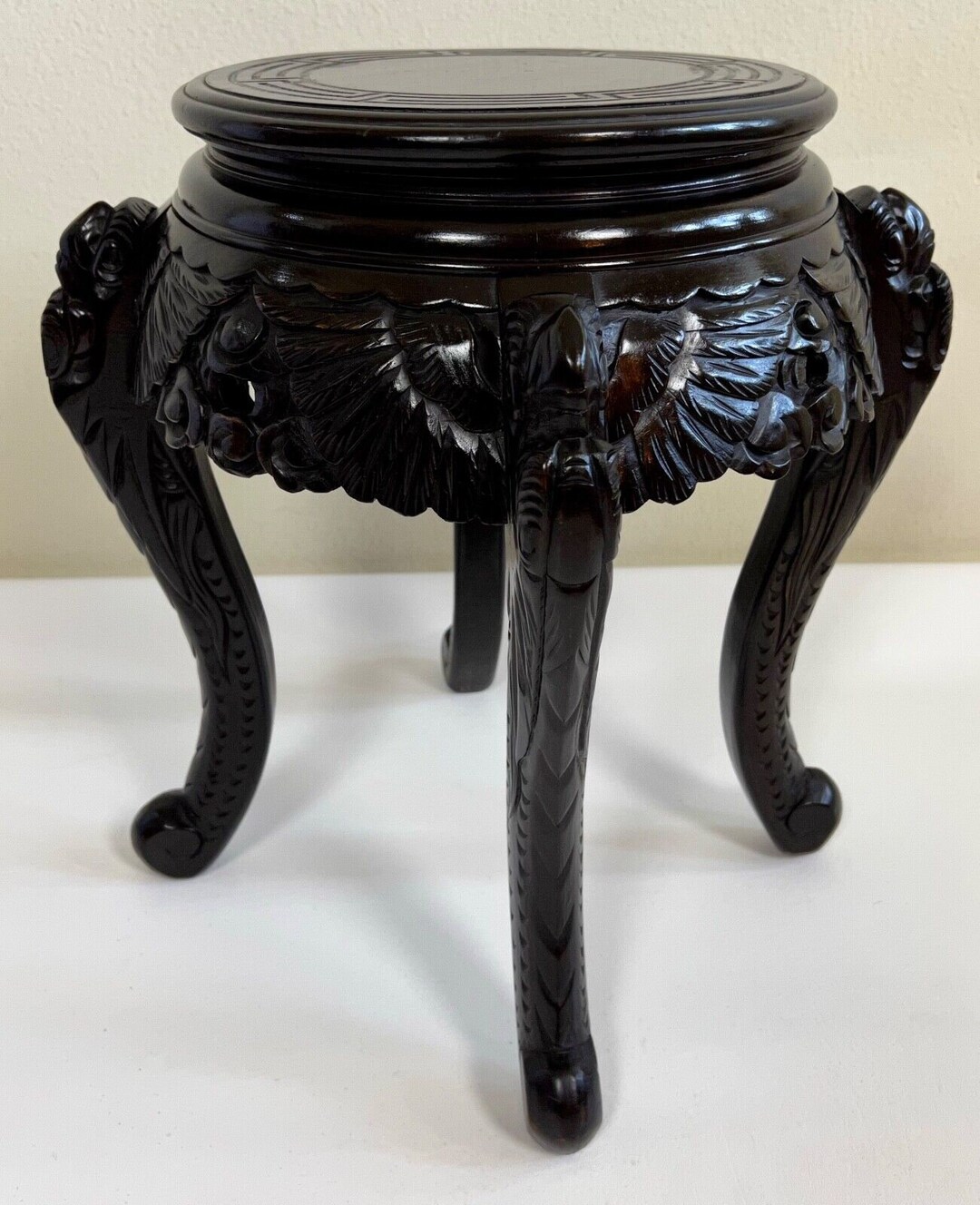 Chinese Lacquered Carved Dragons Stool / Side Table - Etsy