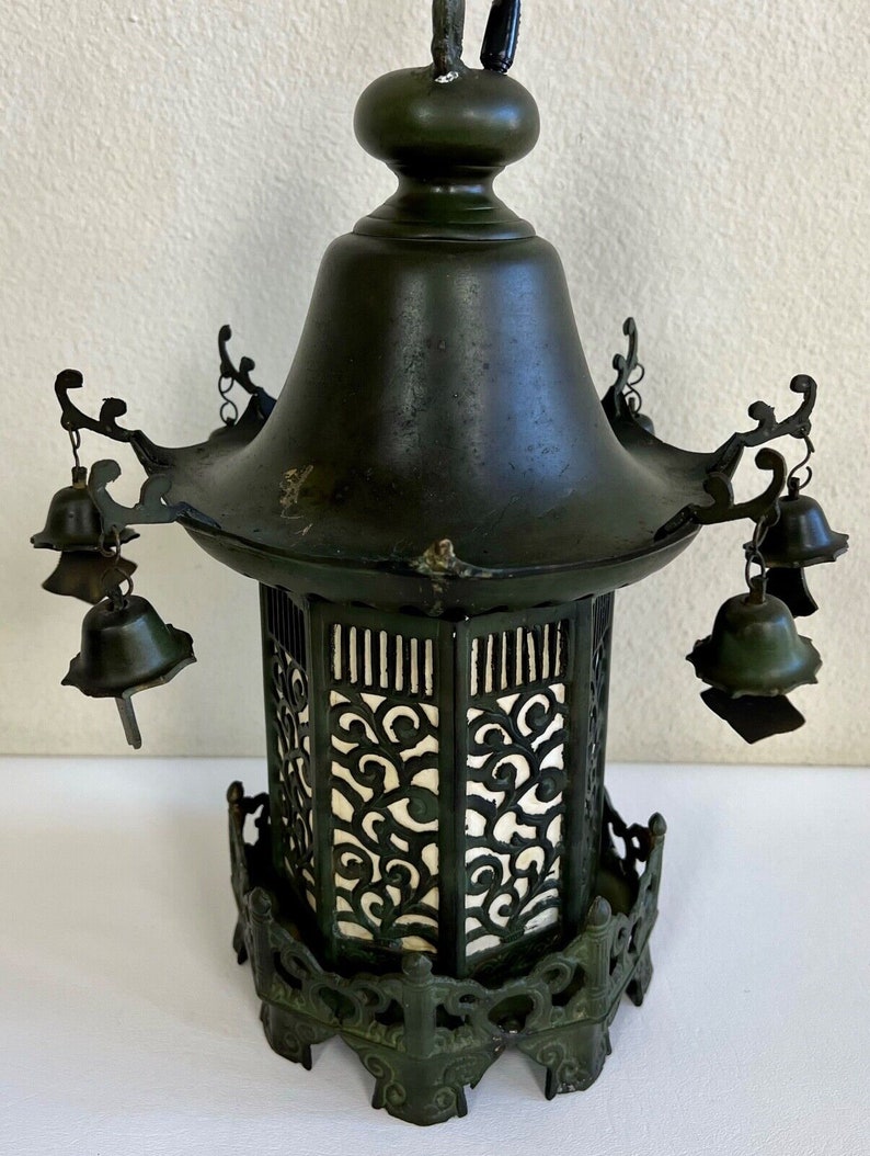 Japanese Pagoda Solid Brass Octagonal Shape Painted Hanging Lamp - Etsy
