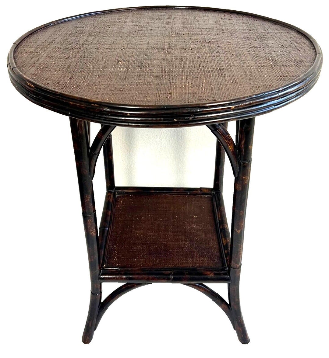 Vintage Tortoise Faux Bamboo Wicker Tiered Accent / Side Table - Etsy