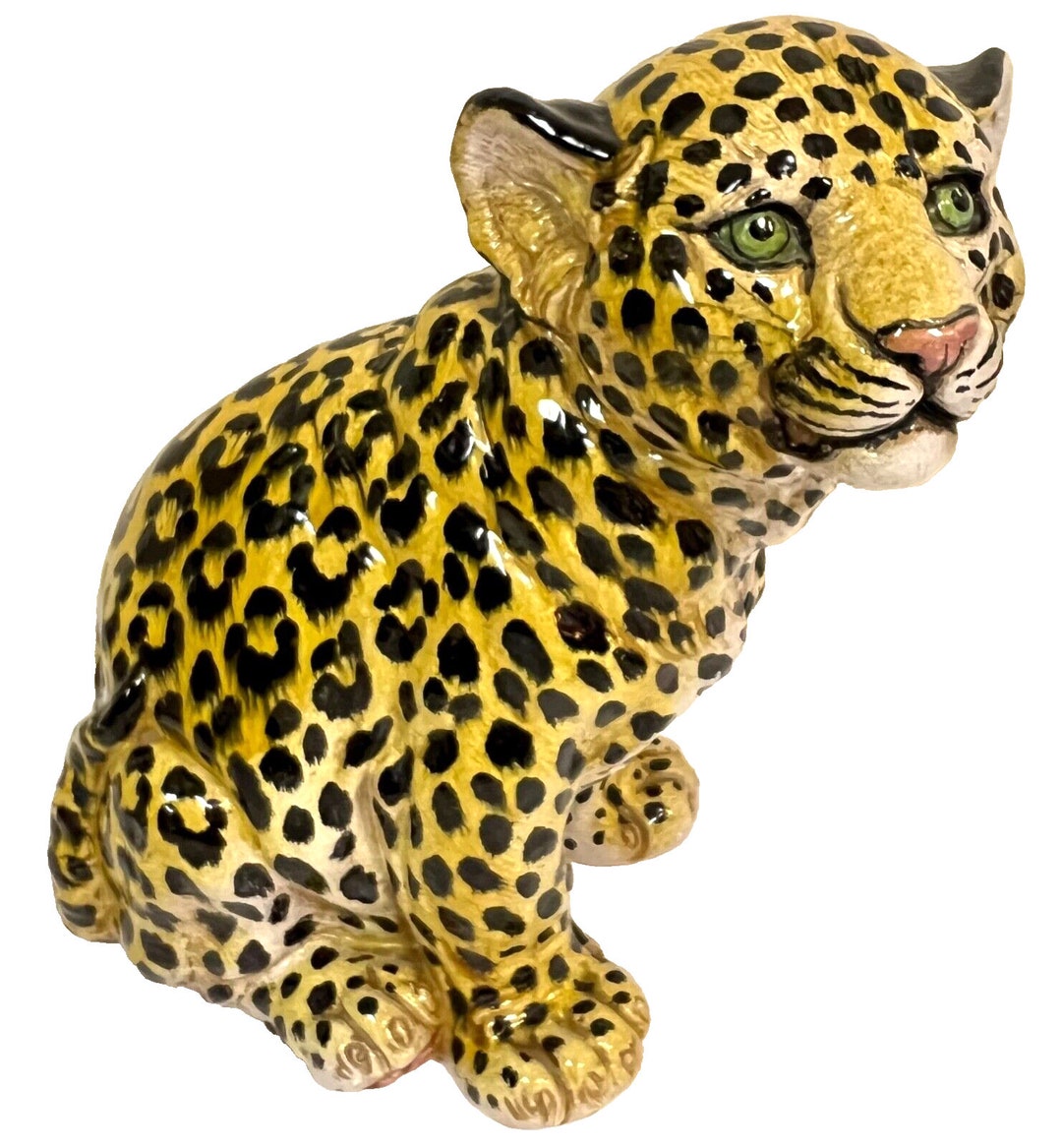 MCM Large Italian Terracotta Leopard Statue - Etsy