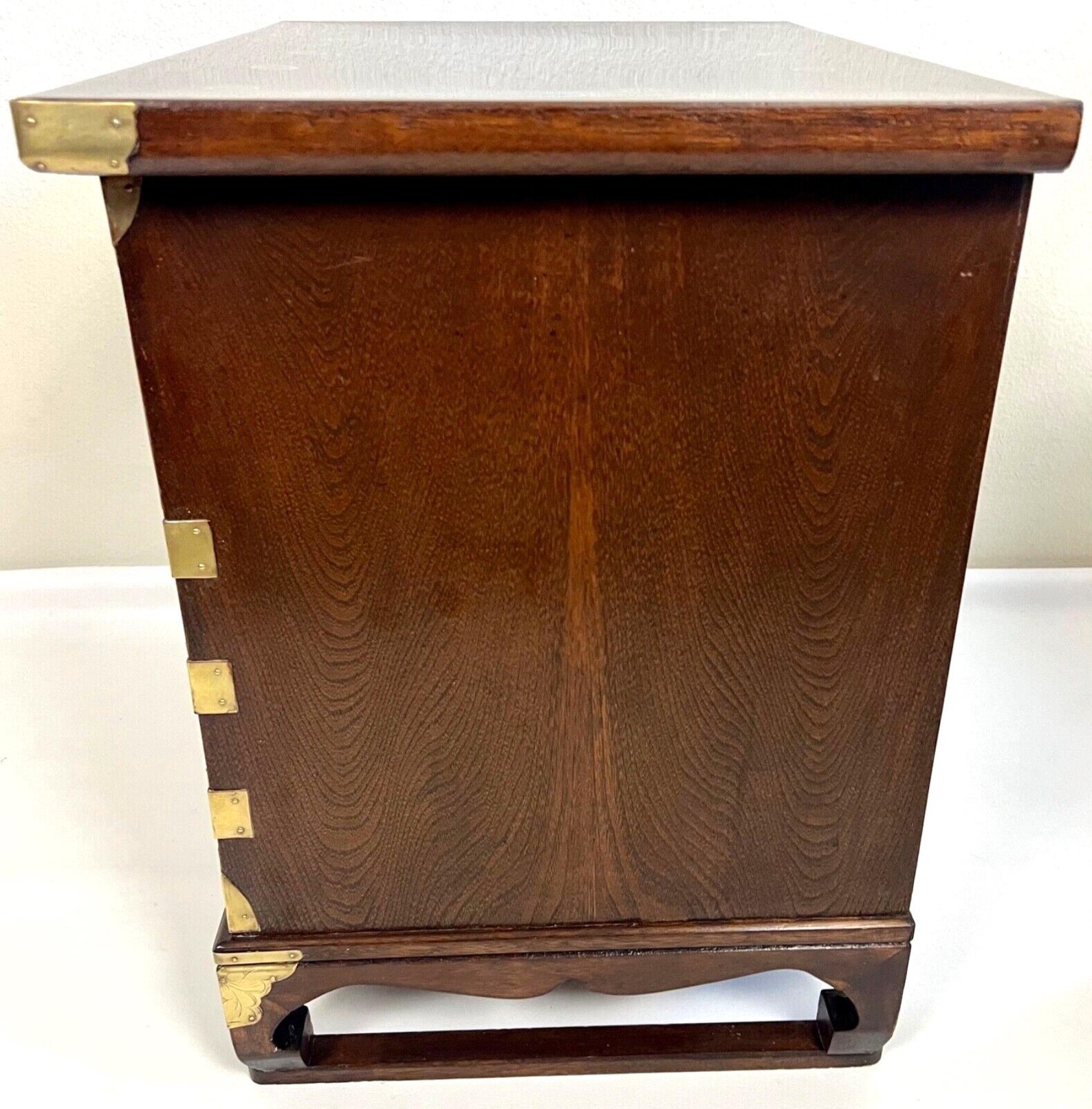 Early 20th-c Tansu Elm Wood and Brass Nightstand / Side Table, a Pair ...