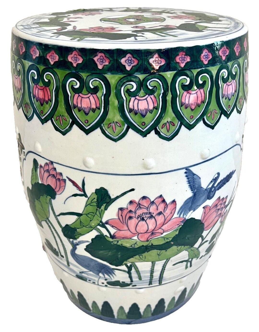 Chinese Heavy Porcelain Chinoiserie Hand Painted Garden Seat Stool - Etsy