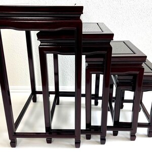 Chinese 4-set Rosewood Carved Ming Style Nesting Tables - Etsy
