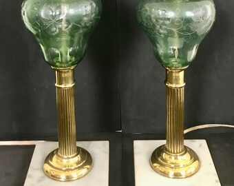 Green Glass Lamp Base - Etsy