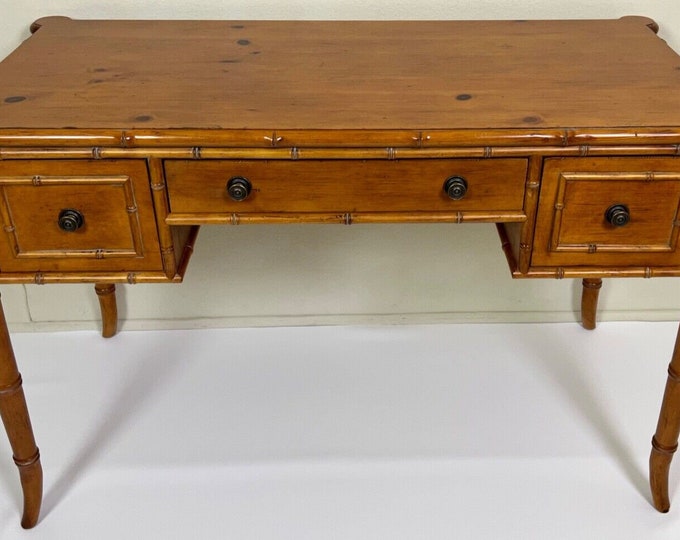 Ethan Allen British Colonial Faux Bamboo Knotty Pine Desk - Etsy