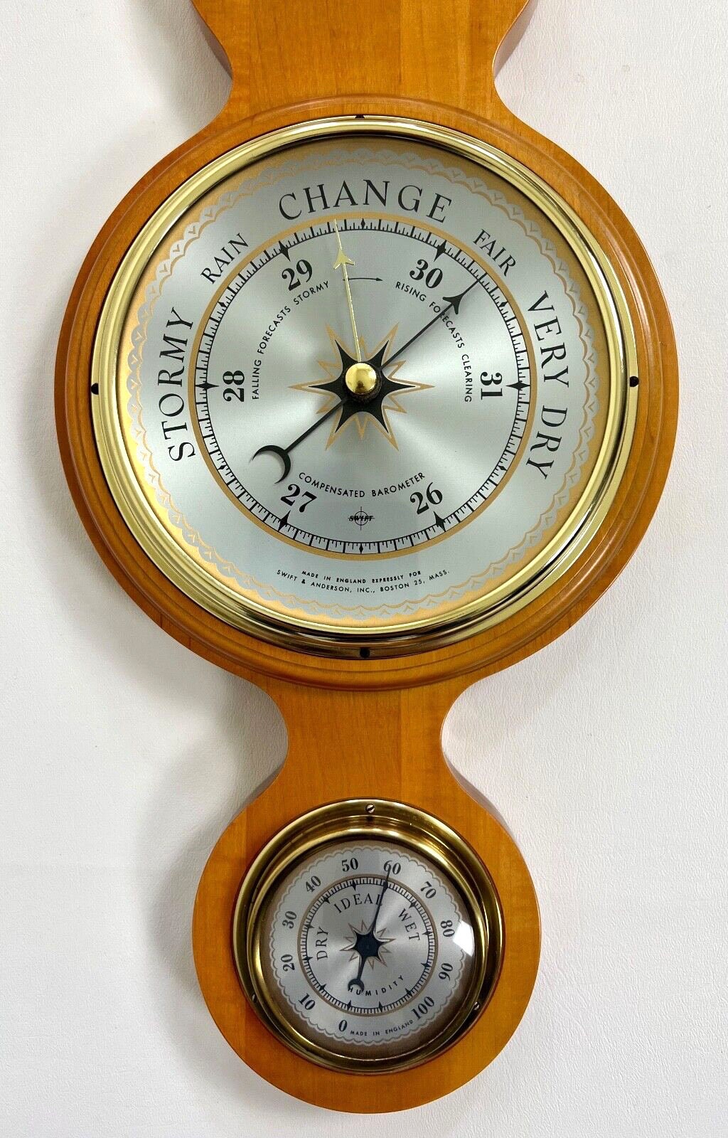 English Maplewood Banjo Barometer Weather Station by Swift & - Etsy