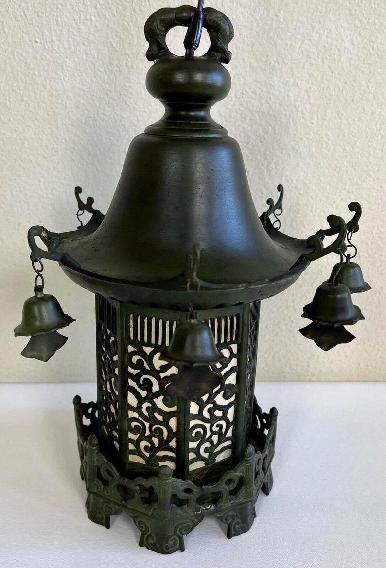 Japanese Pagoda Solid Brass Octagonal Shape Painted Hanging Lamp - Etsy