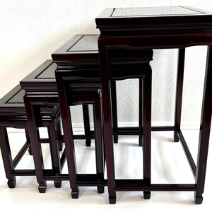 Chinese 4-set Rosewood Carved Ming Style Nesting Tables - Etsy