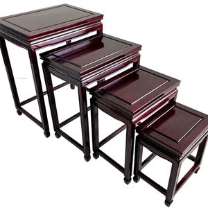 Chinese 4-set Rosewood Carved Ming Style Nesting Tables - Etsy
