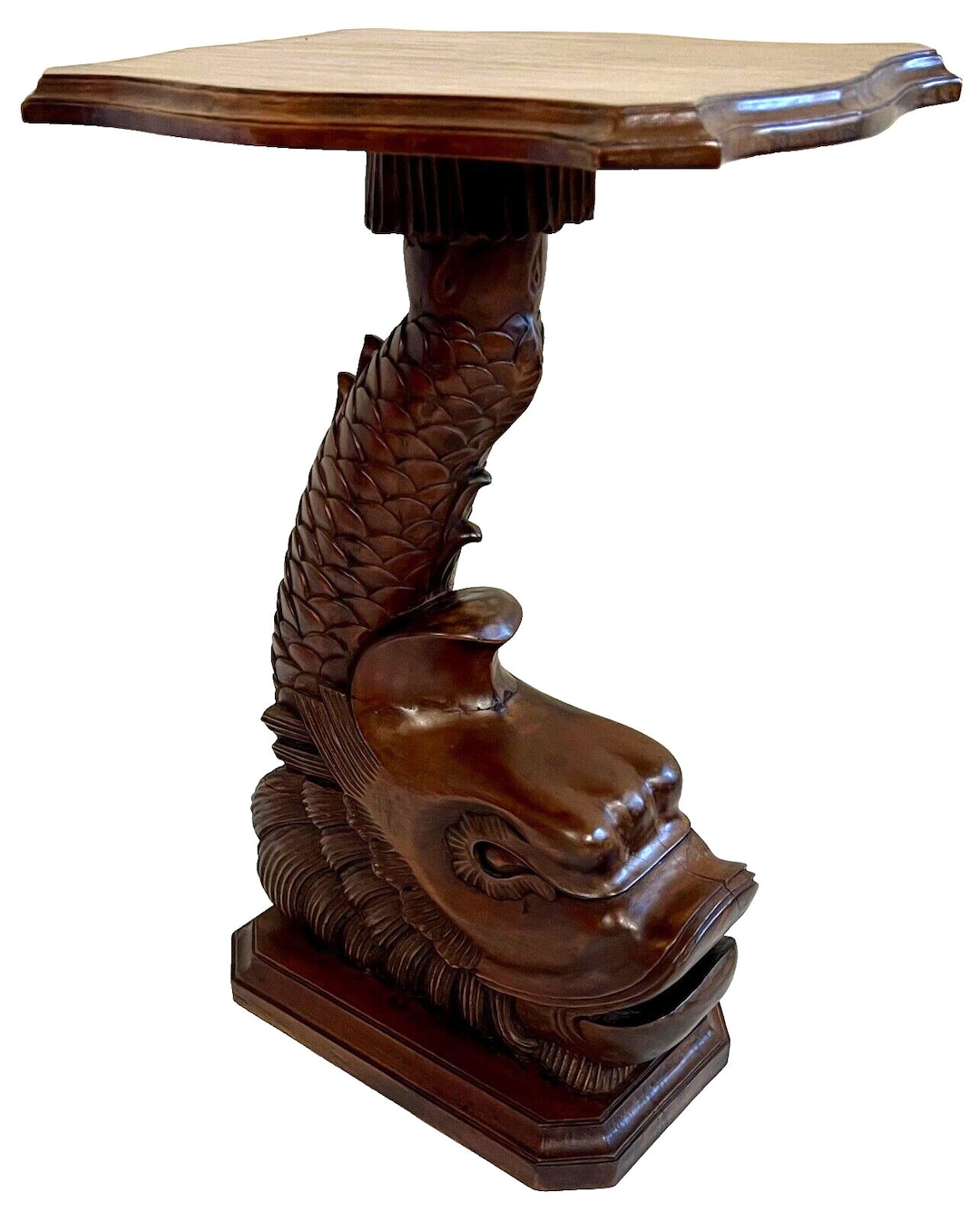 19th-c English Regency Mahogany Dolphin Pedestal Table - Etsy