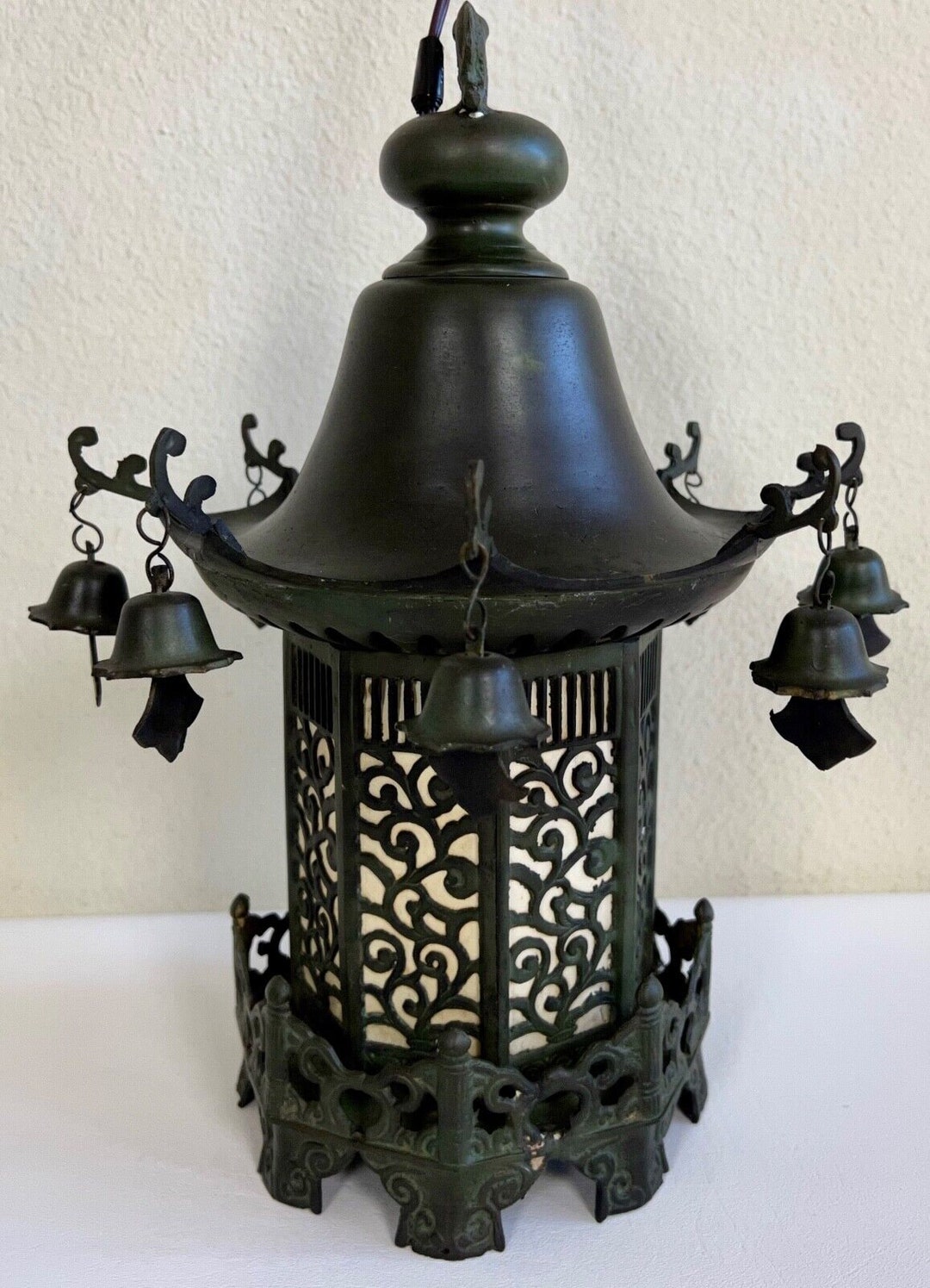 Japanese Pagoda Solid Brass Octagonal Shape Painted Hanging Lamp - Etsy