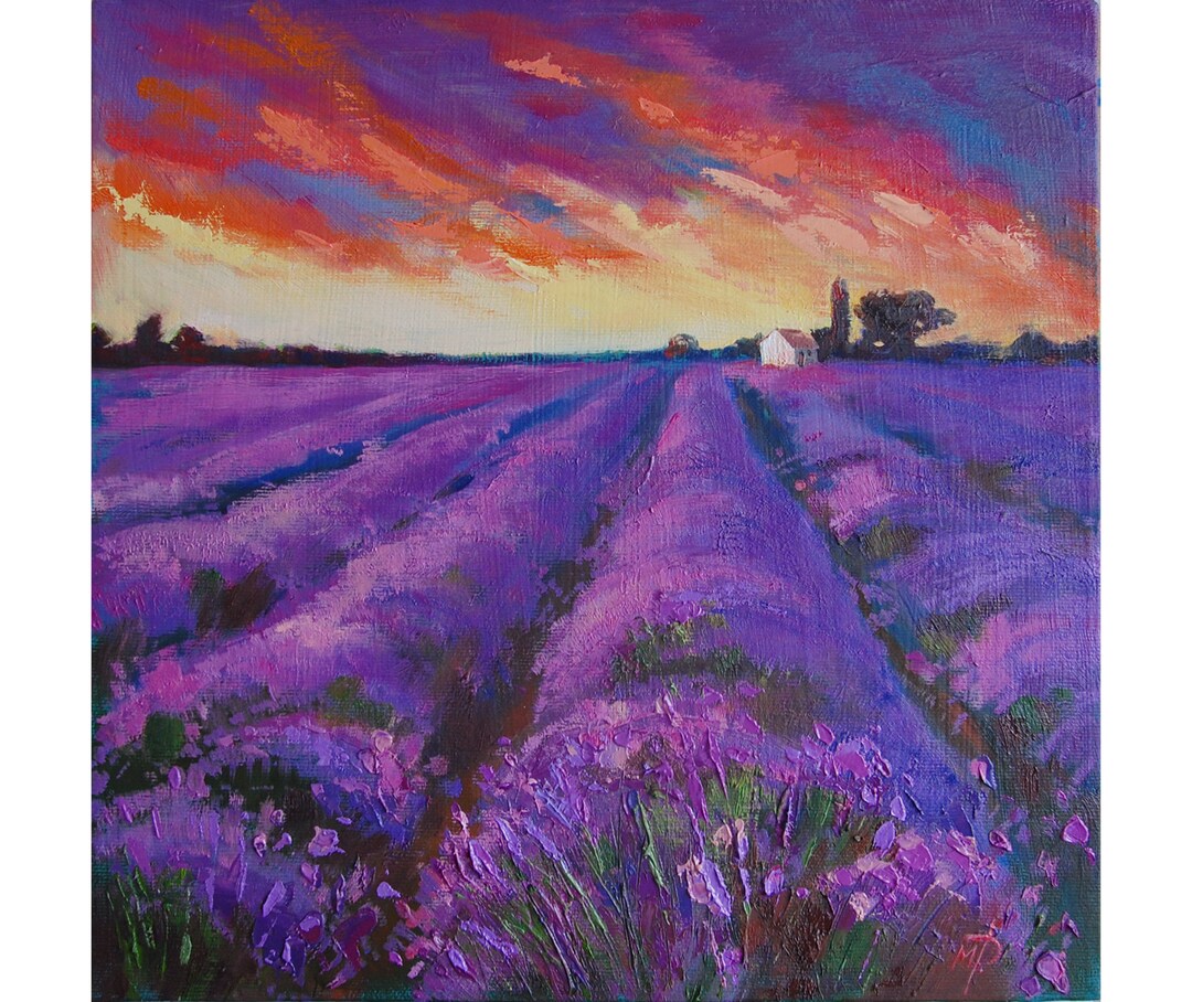 Provence Landscape Oil Painting France Rural Landscape Lavender Fields ...
