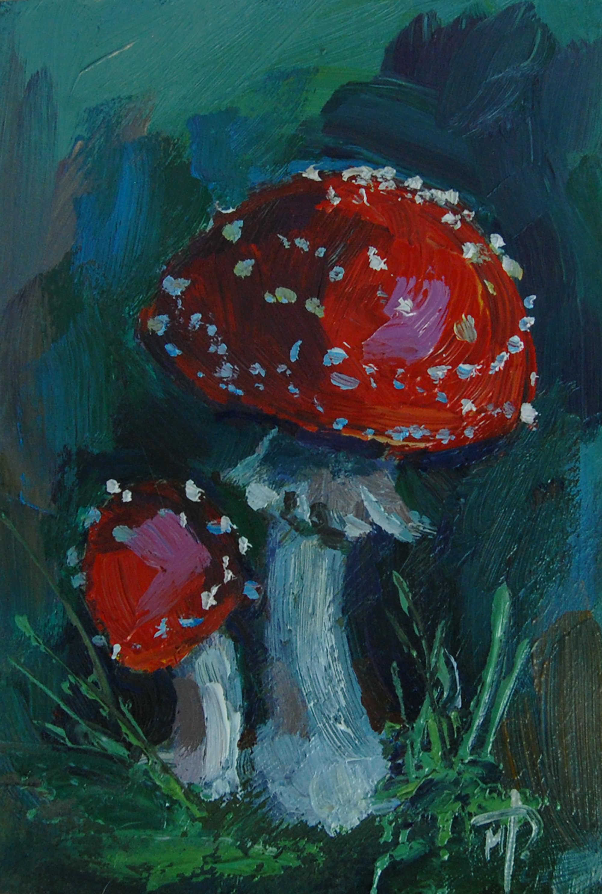 Amanita Oil Painting Mushrooms Artwork Impasto Oil Painting Fly Agaric ...
