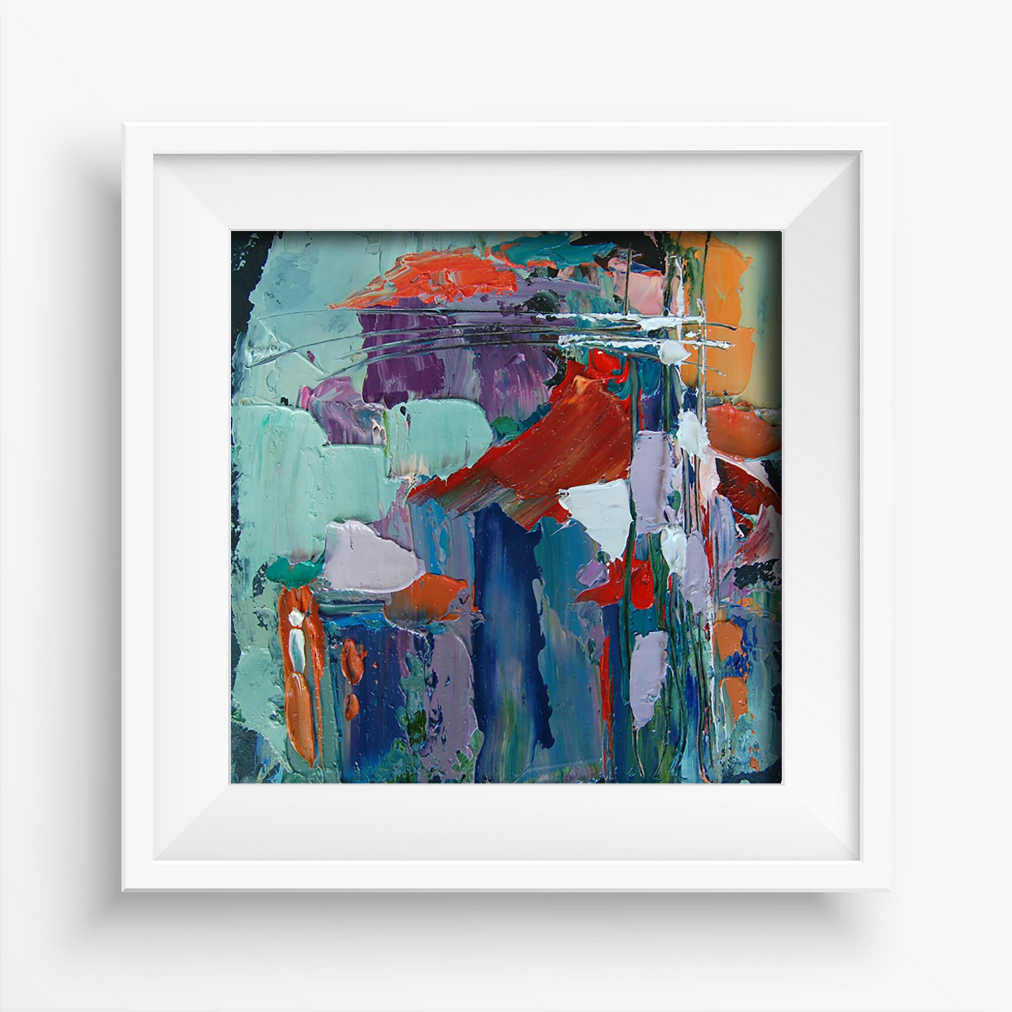 Small Textured Original Abstract Painting Square Abstract Oil Painting ...