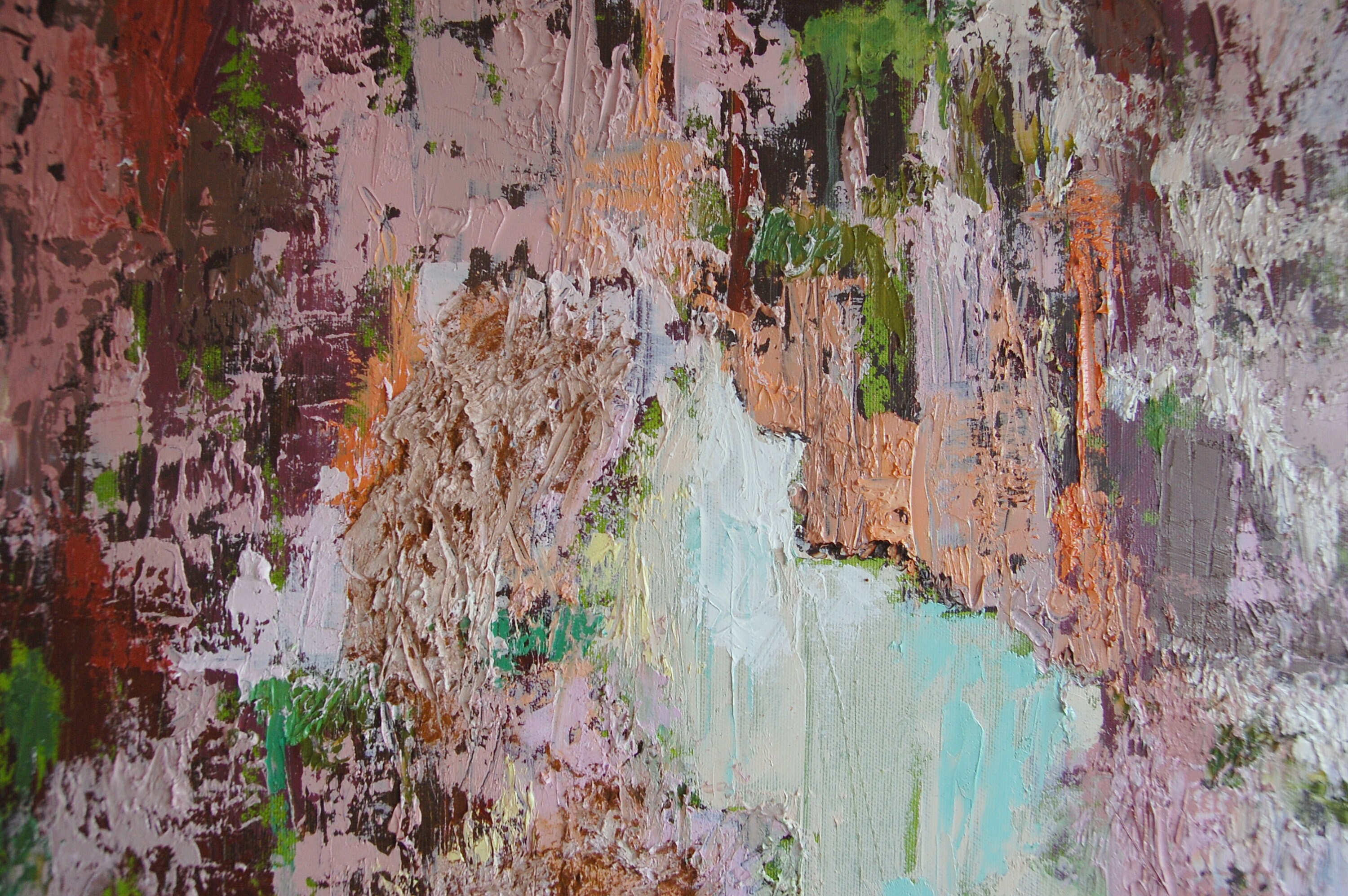 Pink Green Abstract Paintingcontemporary Abstract Set of 2 - Etsy