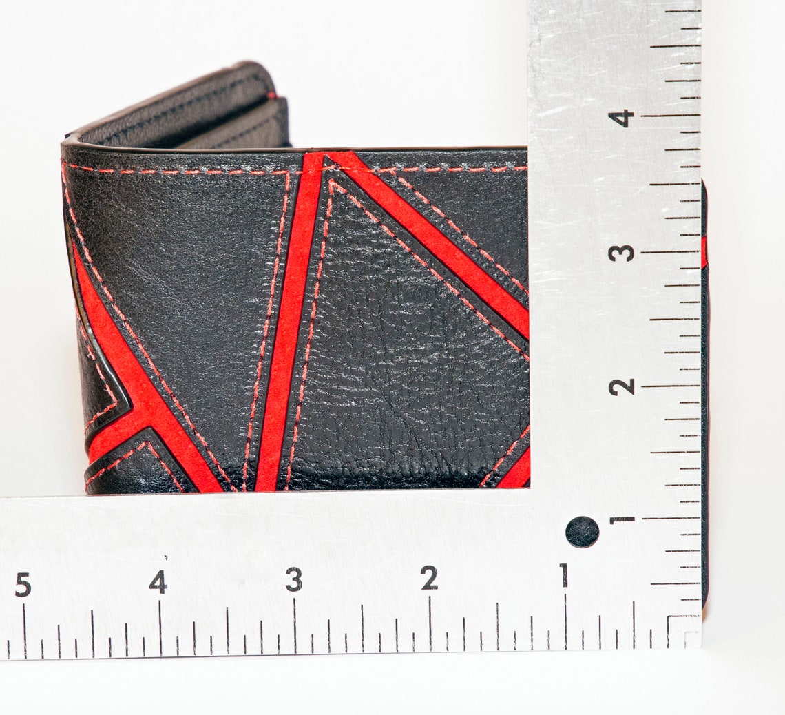 Men's Bifold Patchwork Wallet in Black Calfskin and - Etsy