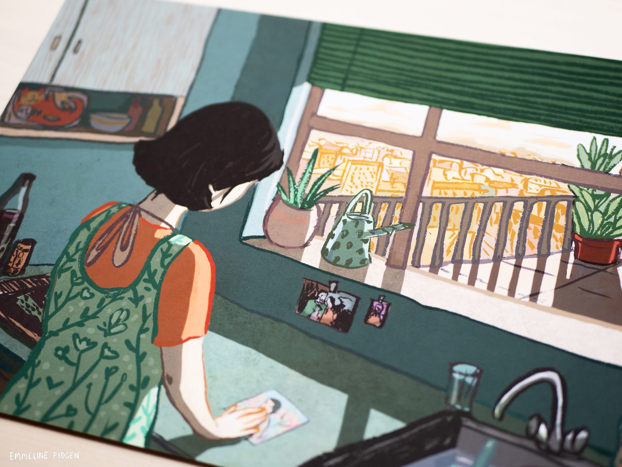 The Kitchen Window Illustrated Print A4 Giclee Illustration - Etsy