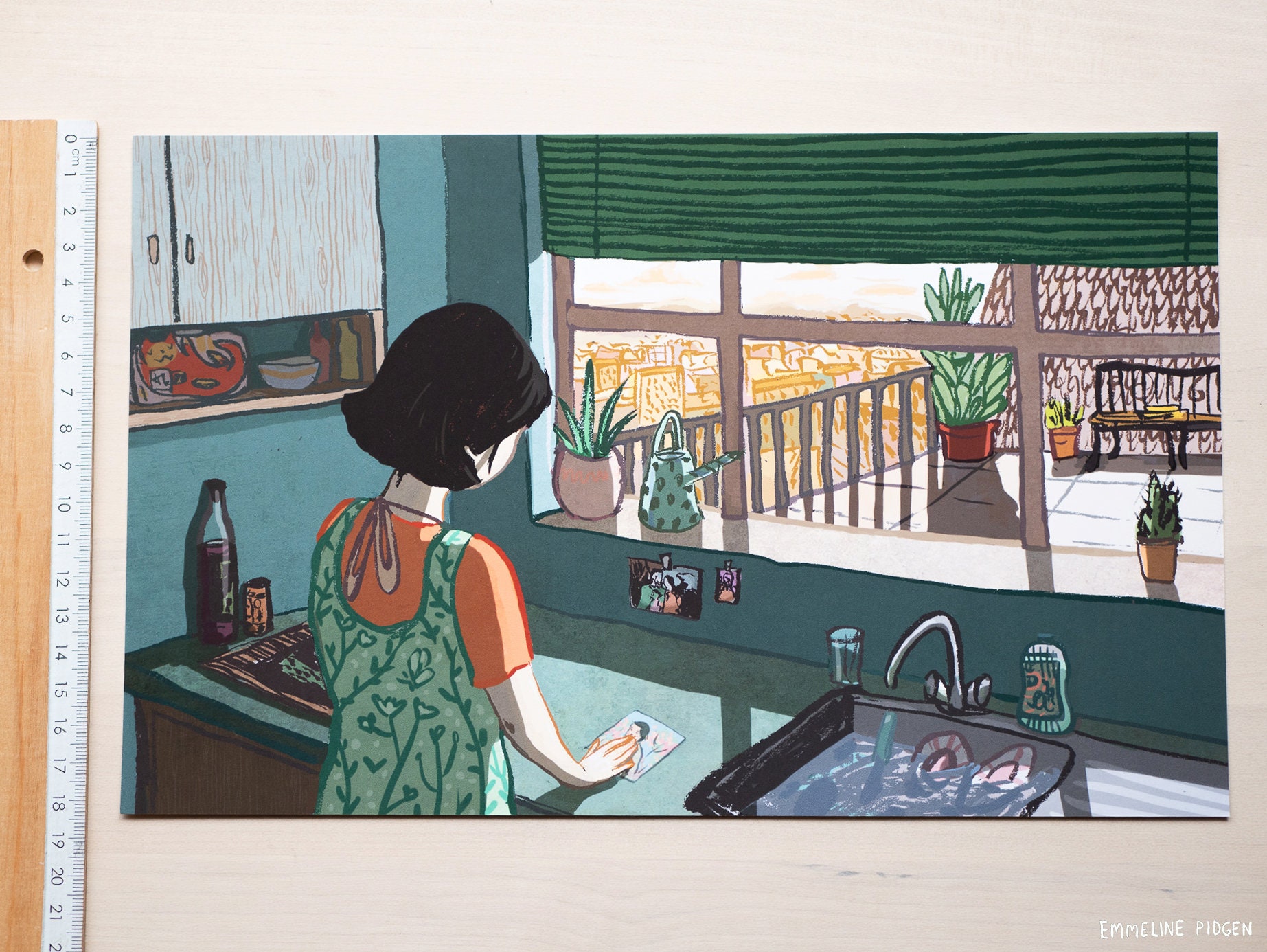 The Kitchen Window Illustrated Print A4 Giclee Illustration - Etsy