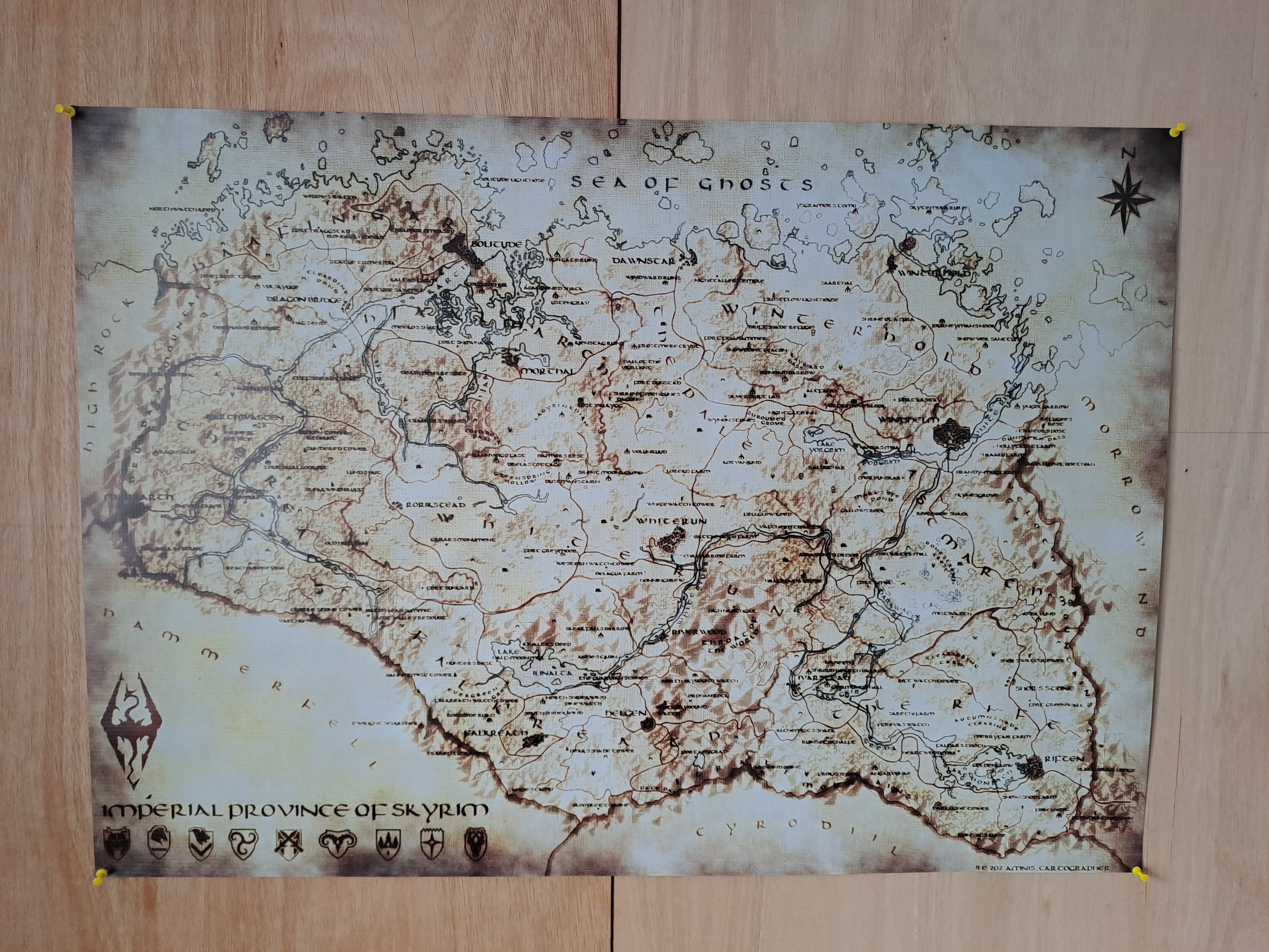 Map of Skyrim on Water Proof PVC Banner Material - Etsy