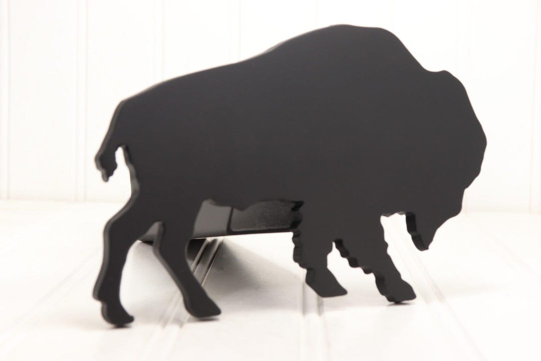Matte Black Bison / Buffalo Hitch Cover – Fits 2” Hitch Receiver – Free ...