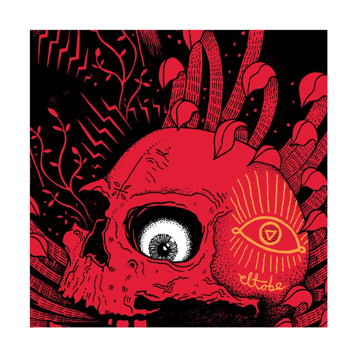 Skull Screenprint, Wall Art, Illustration, Poster, El Tobe - Etsy