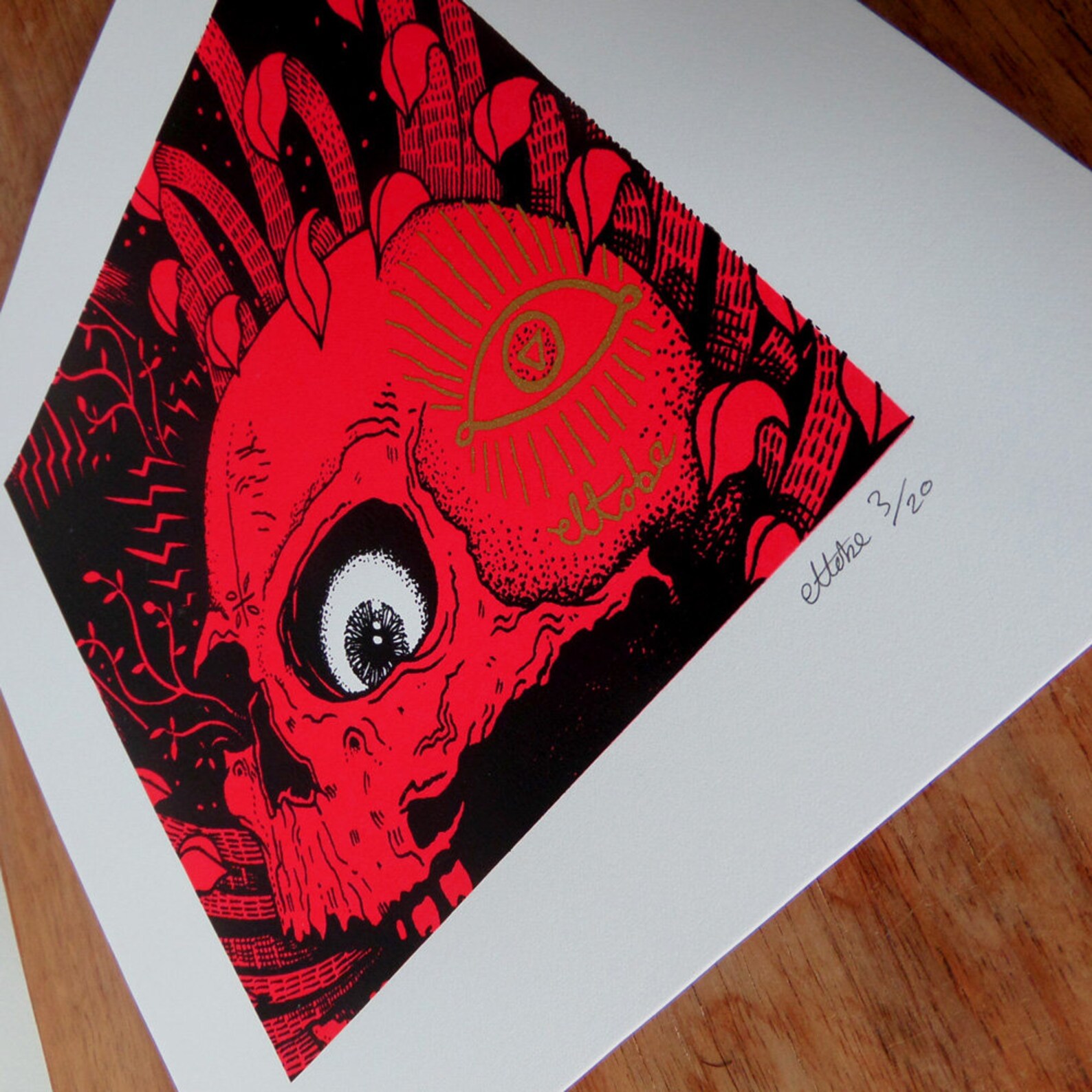 Skull Screenprint, Wall Art, Illustration, Poster, El Tobe - Etsy