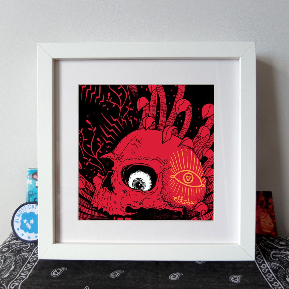 Skull Screenprint, Wall Art, Illustration, Poster, El Tobe - Etsy