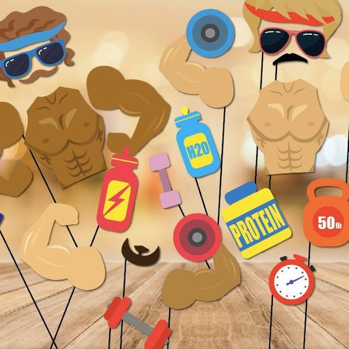 Printable Female Bodybuilder Fitness Photo Booth Props - Etsy