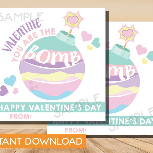You Are the Bomb Valentine You're the Bomb Tag Bath Bomb - Etsy