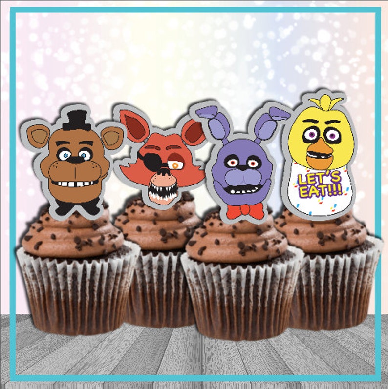 Five Nights at Freddy's Cupcake Toppers FNAF Birthday - Etsy Five Nights at Freddy's Cupcake Toppers FNAF Birthday - Etsy